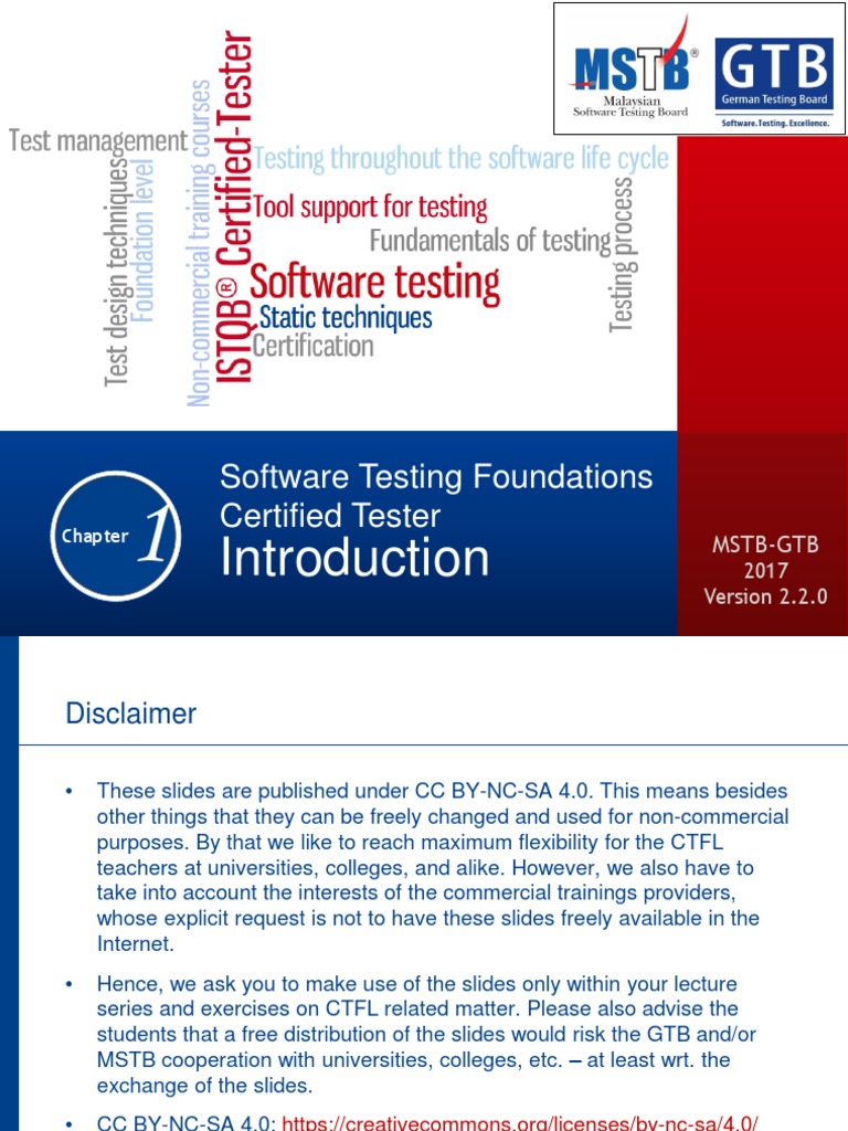 CTFL-Chapter 1-Introduction v2.2.0 | PDF | Software Bug | Software Testing
