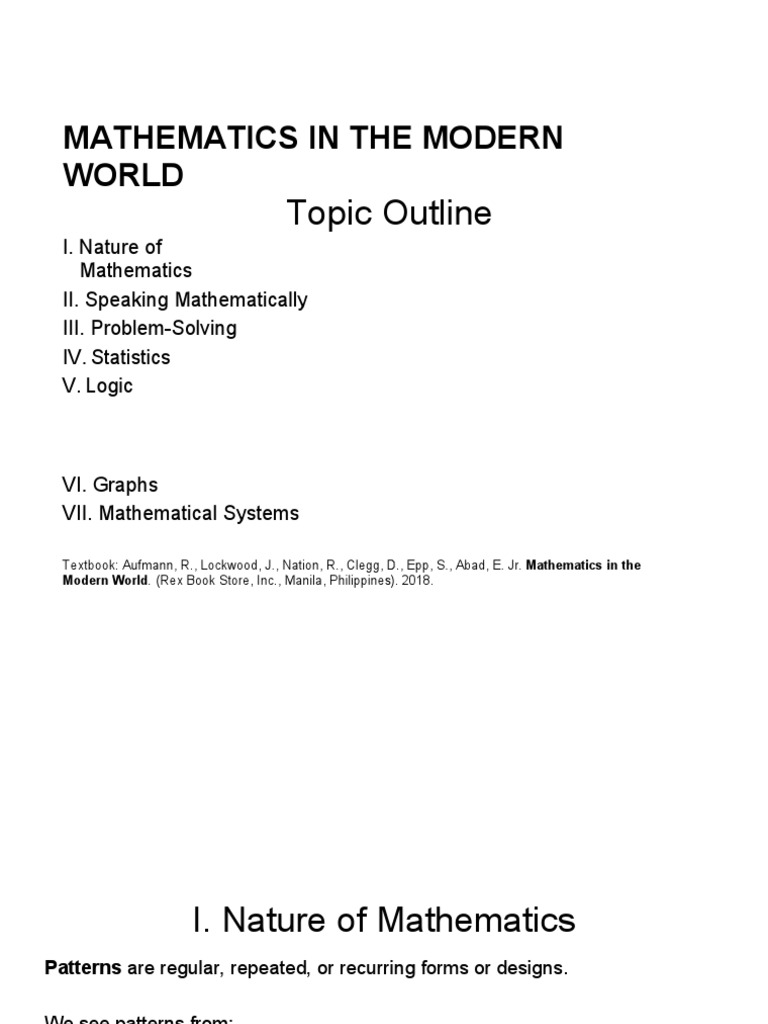 Math in The Modern World Chapter 1 | PDF | Pattern | Set (Mathematics)