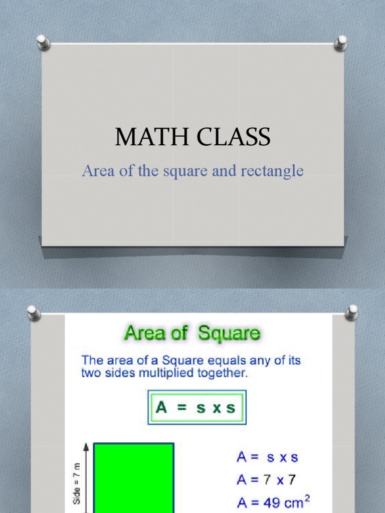 Area of Square and Rectangles | PDF