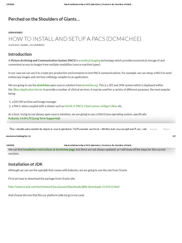 How To Install and Setup A PACS (Dcm4chee) - Perched On The Shoulders of Giants | PDF | Software ...