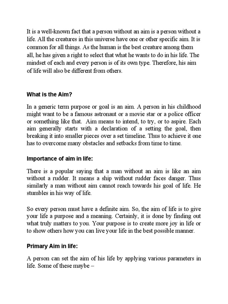 What Is The Aim? | PDF