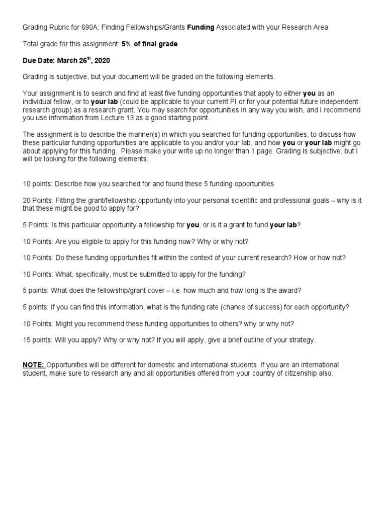 Assignment 7 - Fellowship Search | PDF