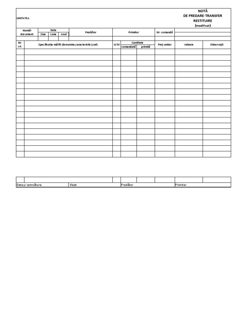Nota Predare A4 | PDF