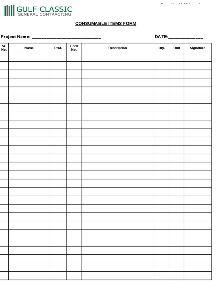 FM 11-03 Consumable Items Forms | PDF