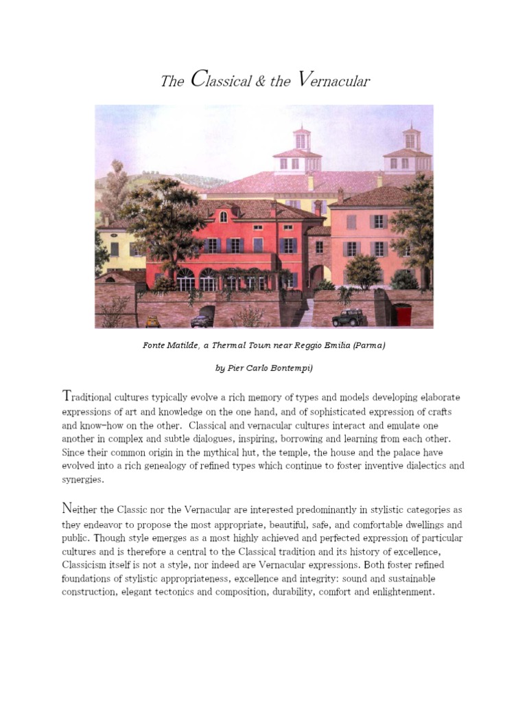 Classical vs. Vernacular Architecture Insights | PDF | Classicism