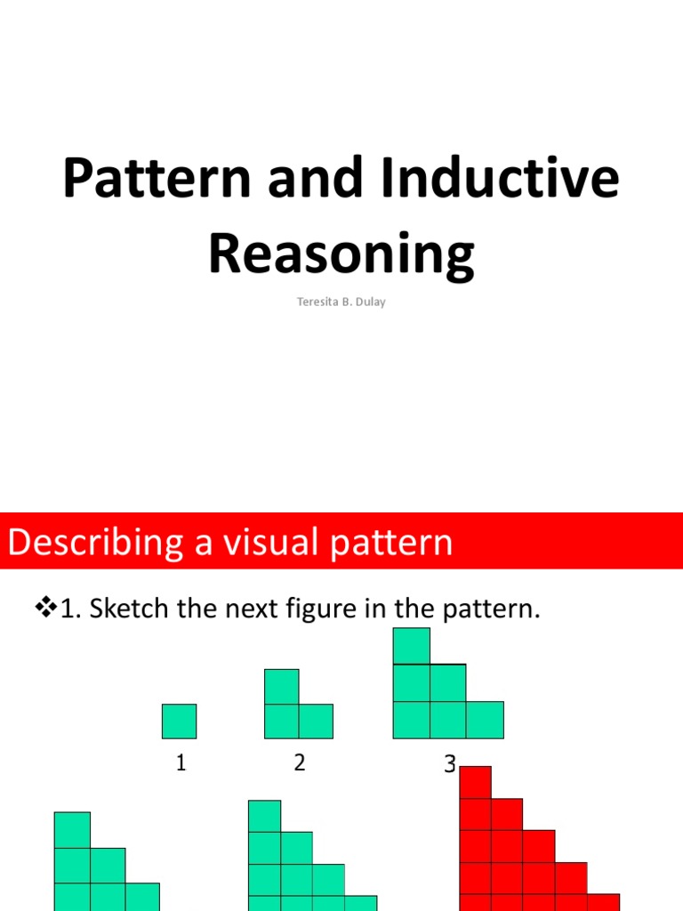 Pattern and Inductive Reasoning: Teresita B. Dulay | PDF | Logic ...