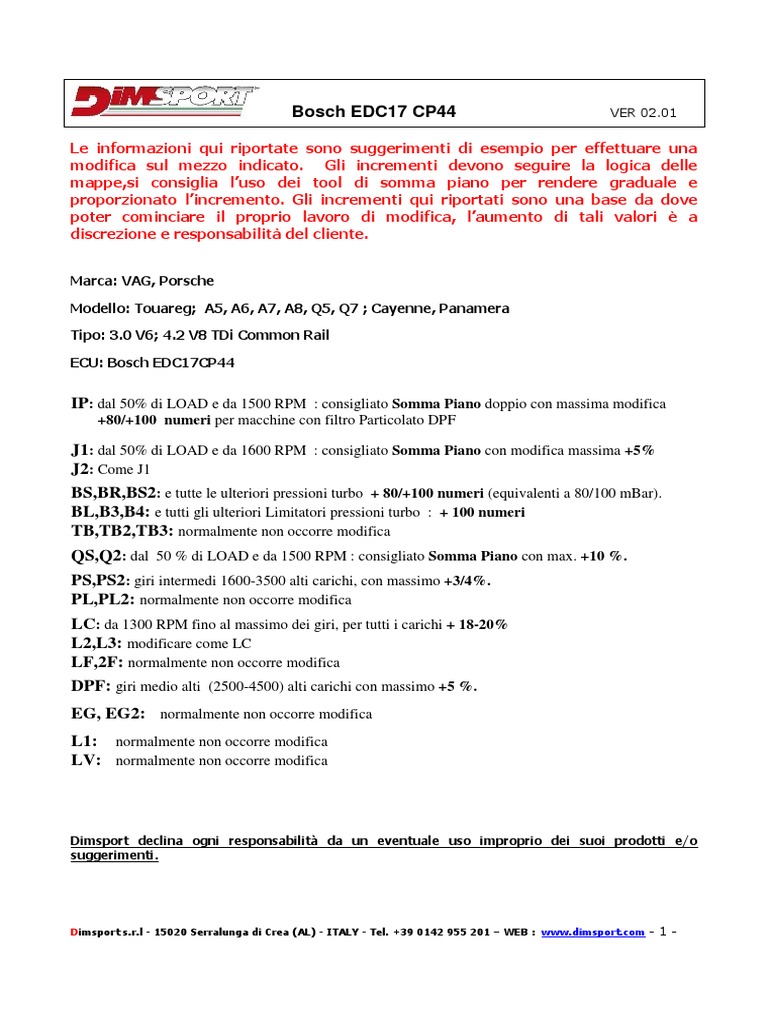 Bosch EDC17CP44 VAG Porsche | PDF