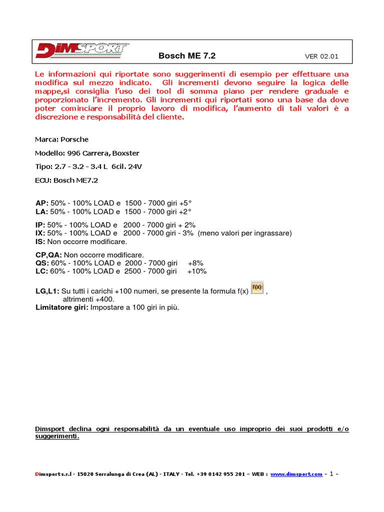 Bosch ME7.2 Porsche | PDF