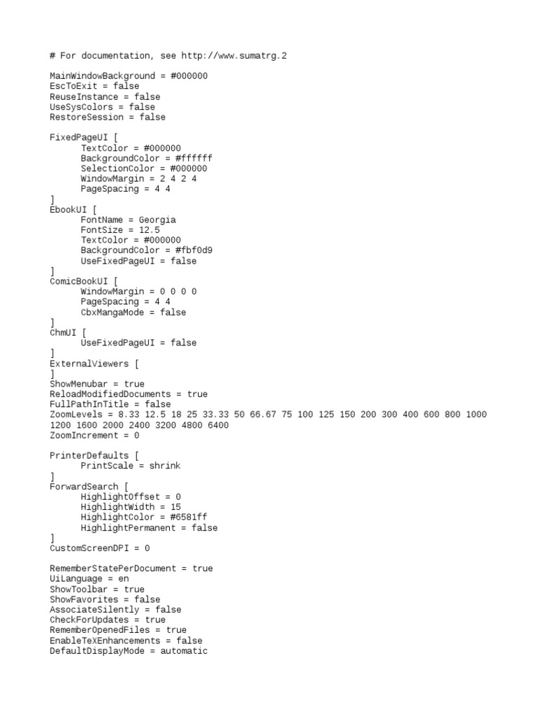 SumatraPDF Settings | PDF | Computer Architecture | Software