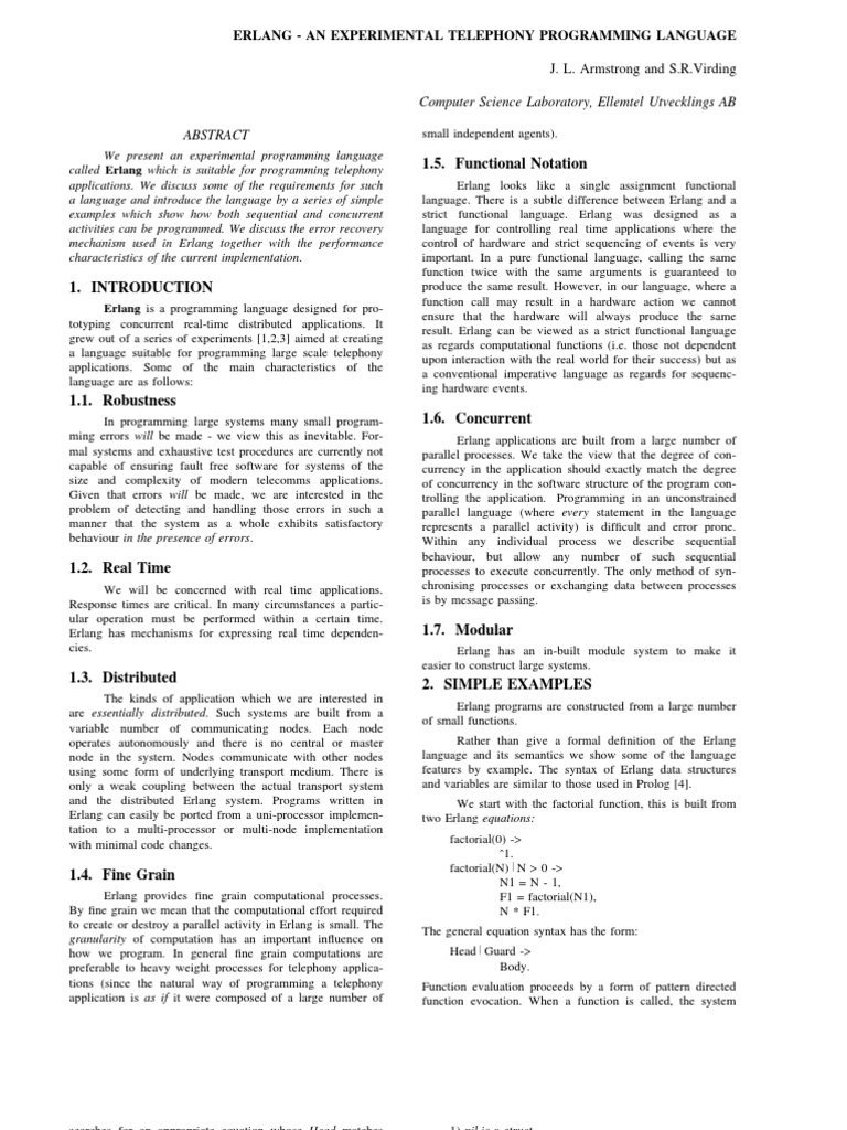 Advantages of Erlang | PDF | Functional Programming | Sequence