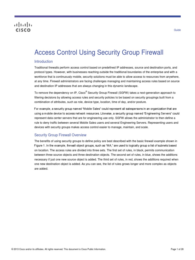 Access Control Using Security Group Firewall: Guide | PDF | Internet ...