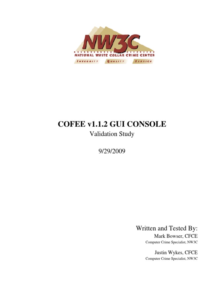 NW3C - Validation - COFEE v1.1.2 - GUI Console | PDF | Usb Flash Drive ...