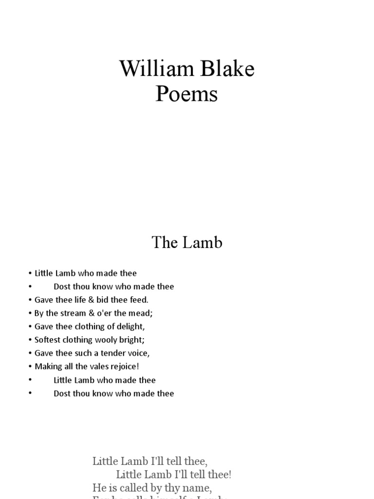Blake Poems | PDF