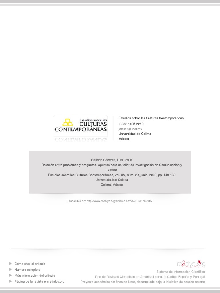 Jesus Galindo Sobre El Problema de Investigacion PDF | PDF ...