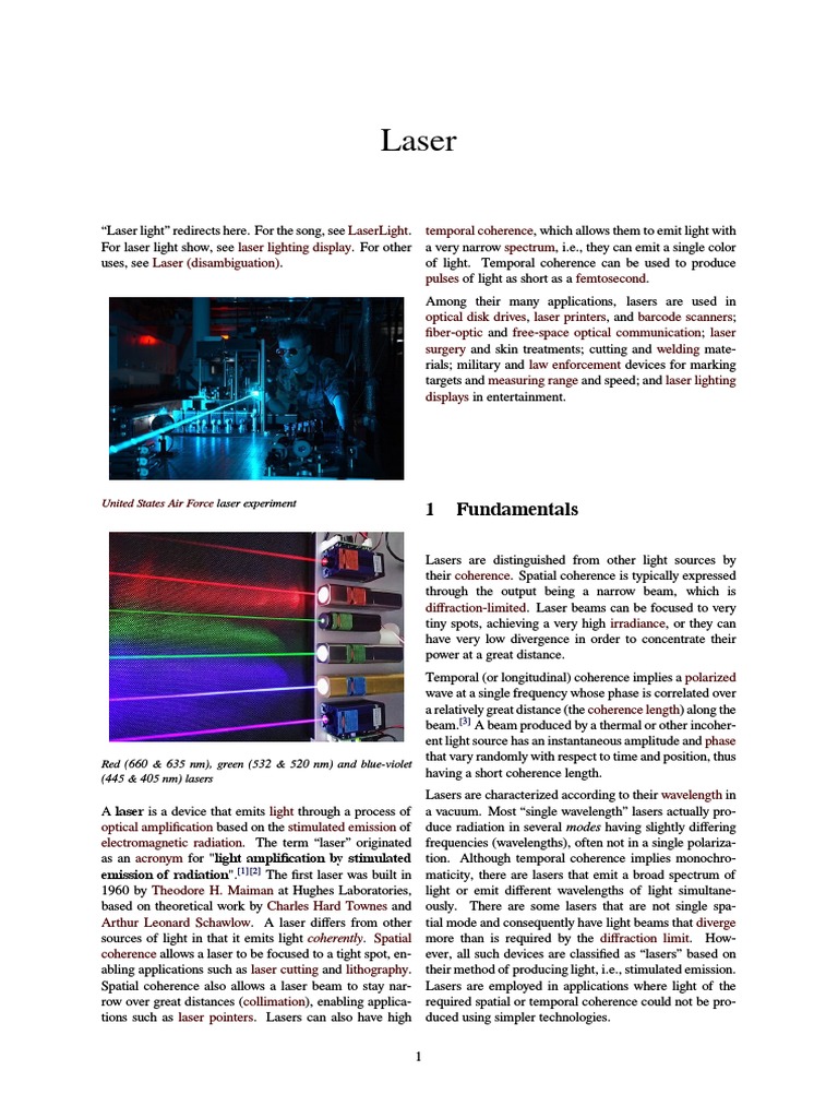 Laser PDF | PDF | Laser | Quantum Optics