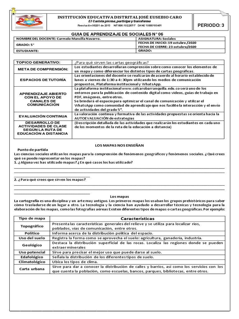 Elementos y Tipos de Mapas para Niños | PDF | Mapa | Cartografía