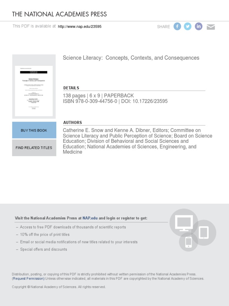 Snow 2016 Pdf Pdf Literacy Science