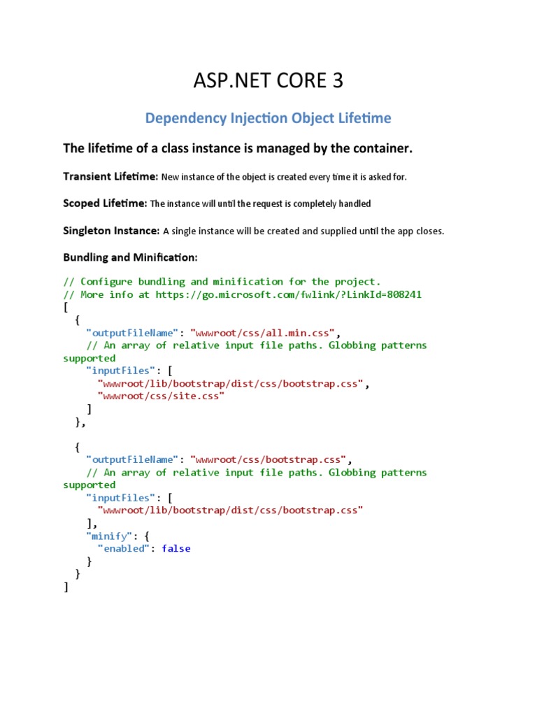Dependency Injection Object Lifetime: The Lifetime of A Class Instance ...