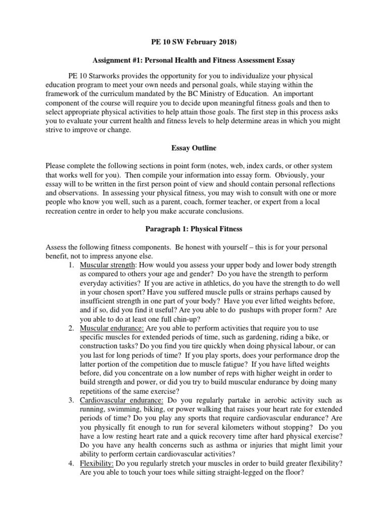 Personal Health Assessment Criteria PDF | Download Free PDF | Physical ...