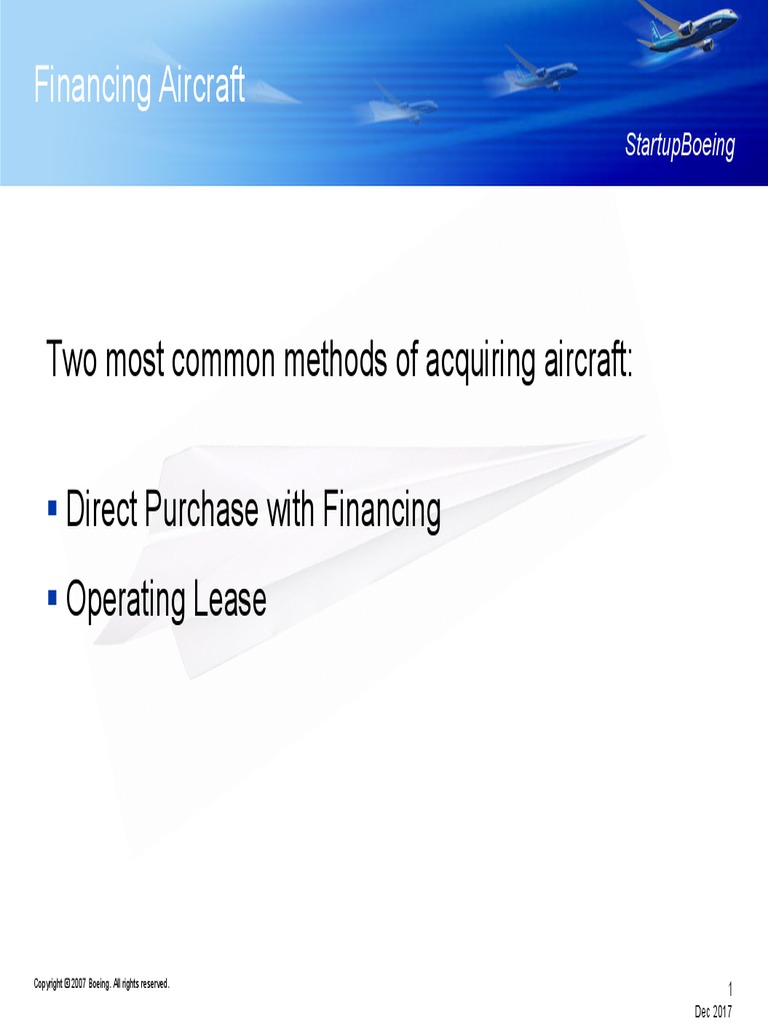 Financing Aircraft: Two Most Common Methods of Acquiring Aircraft ...