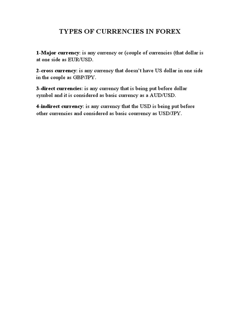Types of Currencies in Forex | PDF