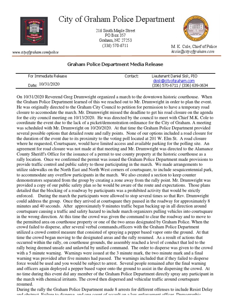 Graham Police Department March Incident Report | PDF | Traffic | Crime ...