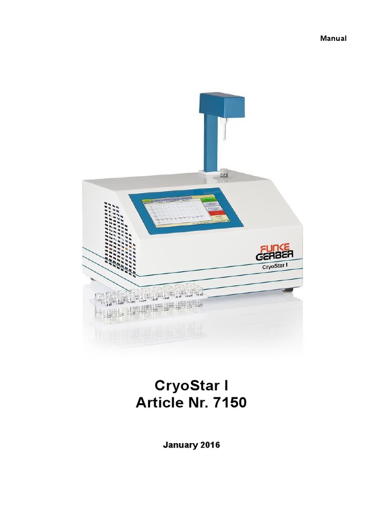 Cryostar I Article Nr. 7150: Manual | PDF | Melting Point | Freezing