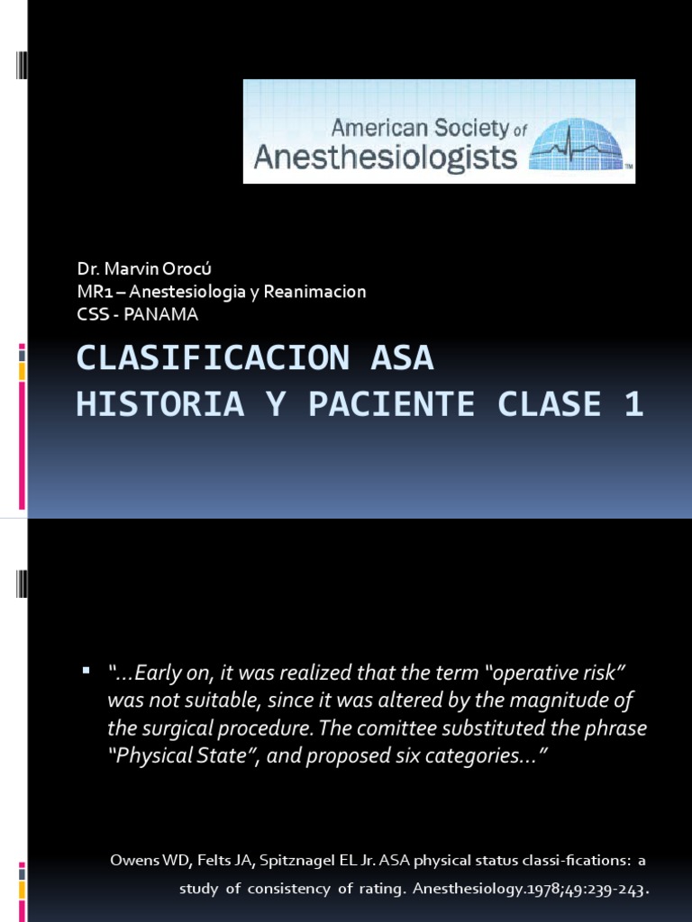 Clasificacion ASA | PDF | Cirugía | Cuidado de la salud