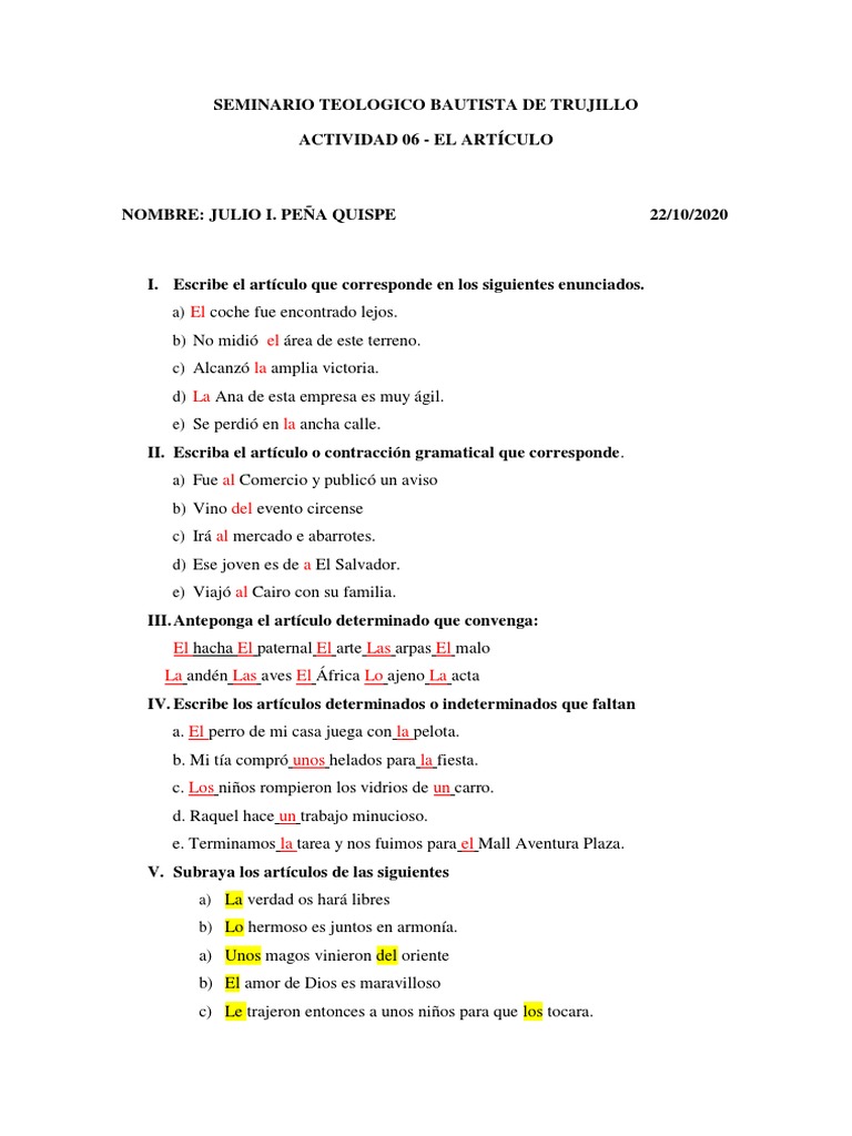 Artículos Gramaticales en Español | PDF | Libros para adolescentes
