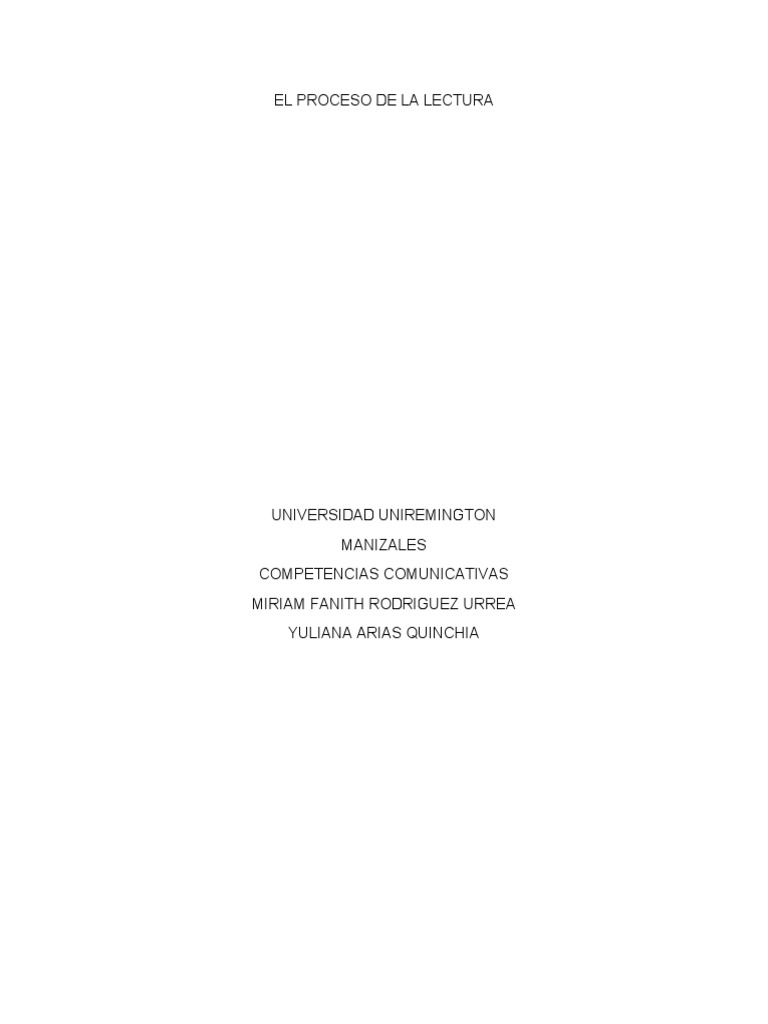 Proceso de Lectura: Etapas y Estrategias | PDF | Comunicación ...