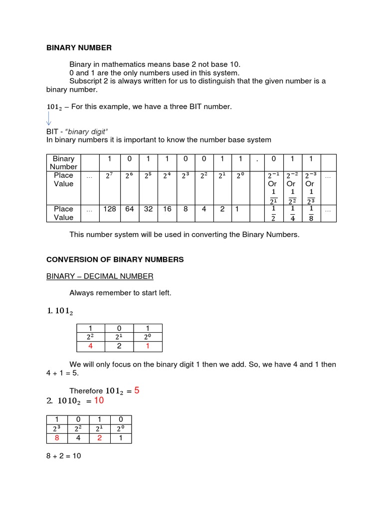 C2 Binary Module PDF | PDF | Division (Mathematics) | Mathematical Notation
