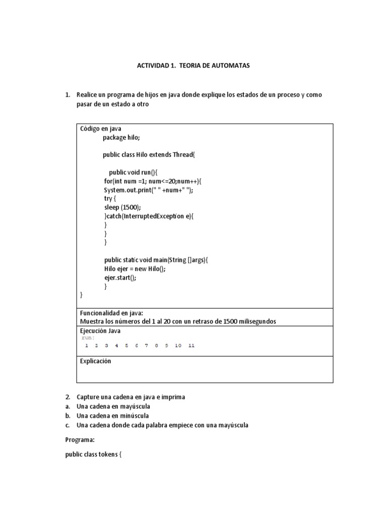 Programas Java y AFD en Autómatas | PDF | Cadena (informática) | Java ...