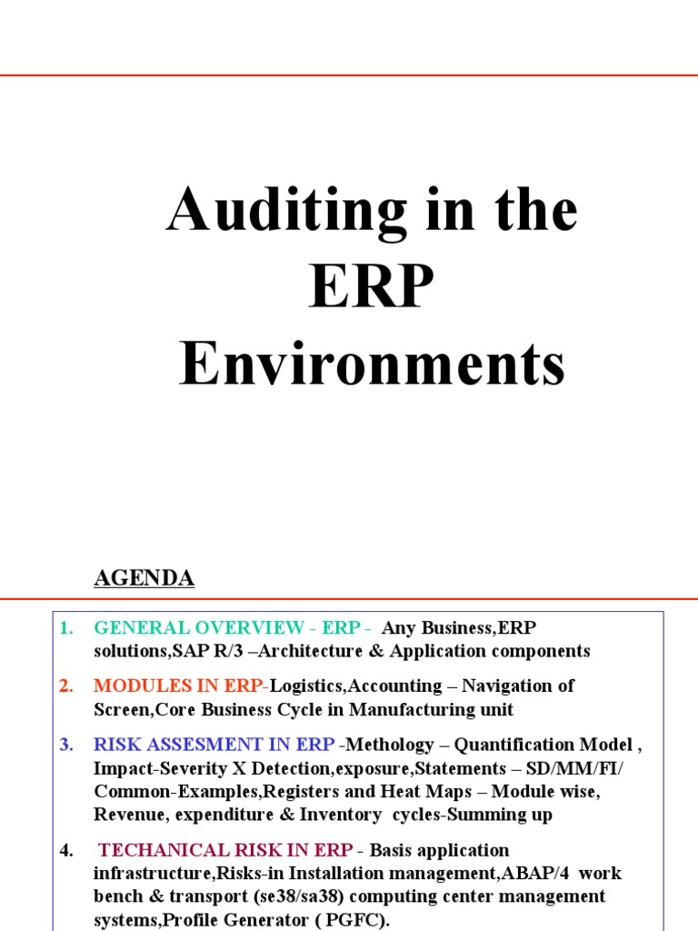 40 Auditing in Erp Environment | PDF | Enterprise Resource Planning | Internal Control