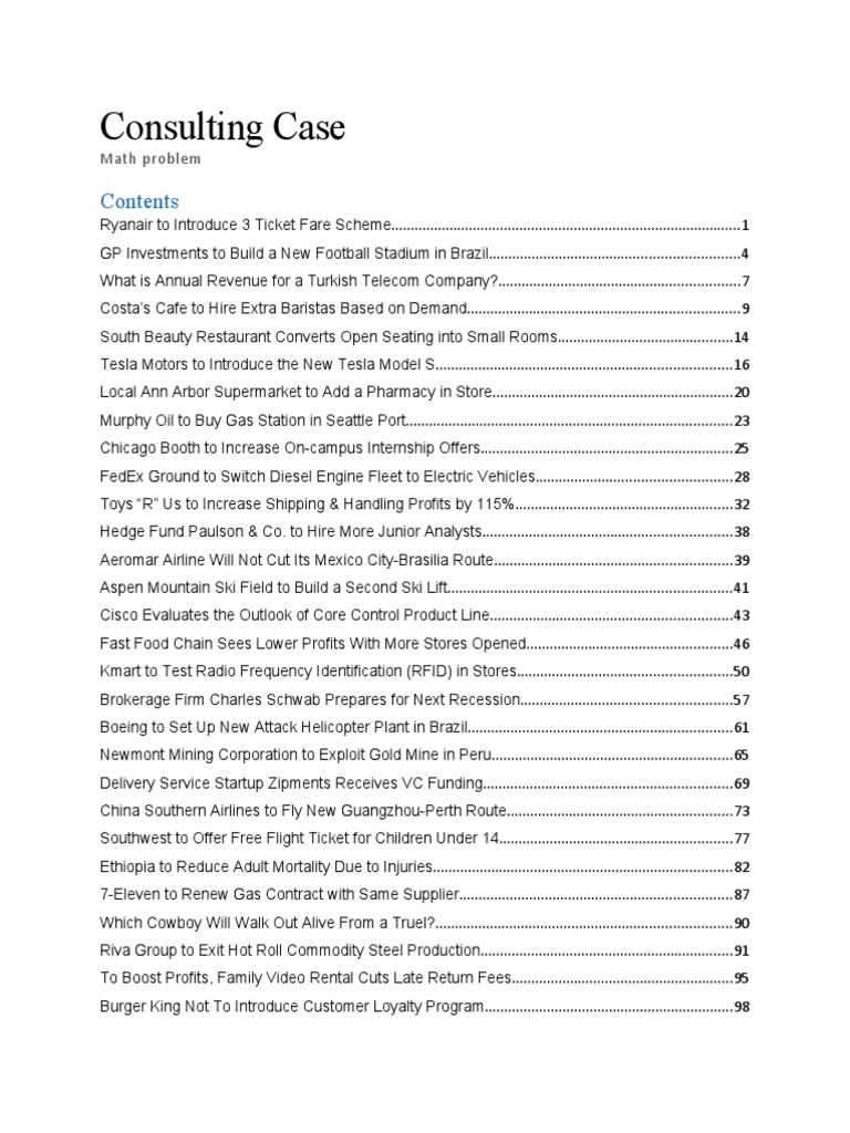 Consulting Case Math Problem | PDF | Low Cost Carrier | Ankara