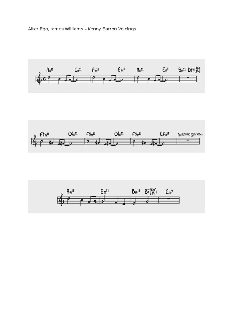 Alter Ego, James Williams - Kenny Barron Voicings | PDF