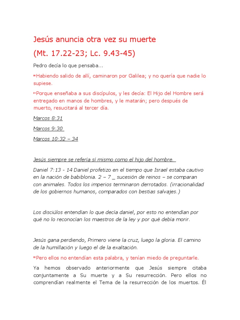 Marcos 9 - 30 A 50 | PDF | Jesús | Cristo (título)