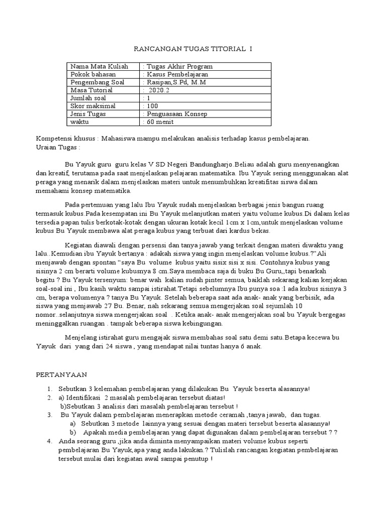 Tugas Tutorial 1 | PDF