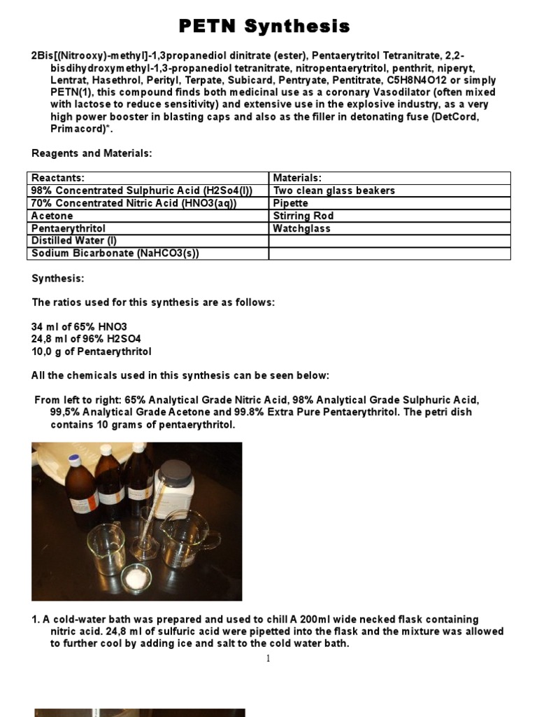 PETN Synthesis | PDF