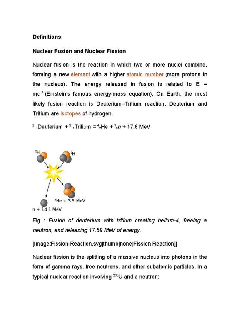 Lecture On Nuclear Fusion Assignment Point Nuclear Fission And Nuclear