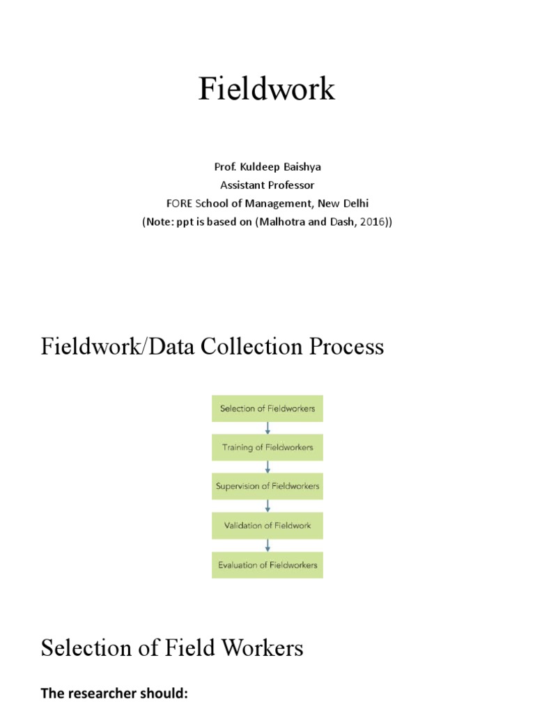 9-Fieldwork Data Collection | PDF | Marketing Research | Questionnaire