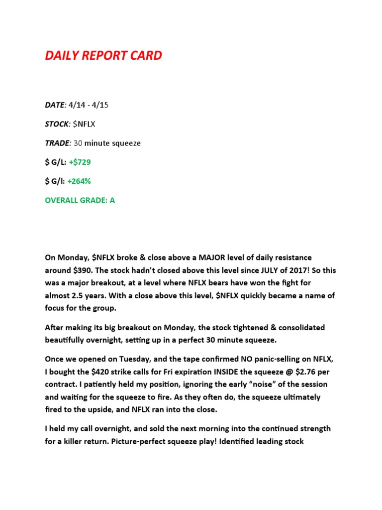 Daily Report Card Template