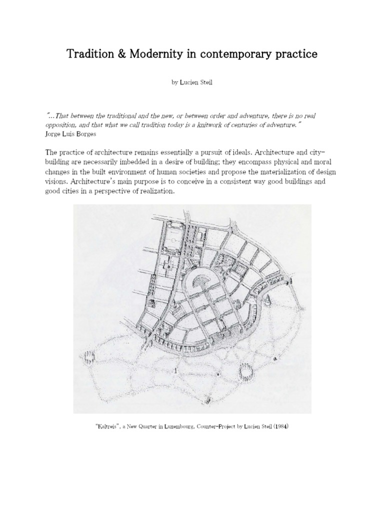 Tradition & Modernity in Contemporary Practice | PDF | Modernity ...