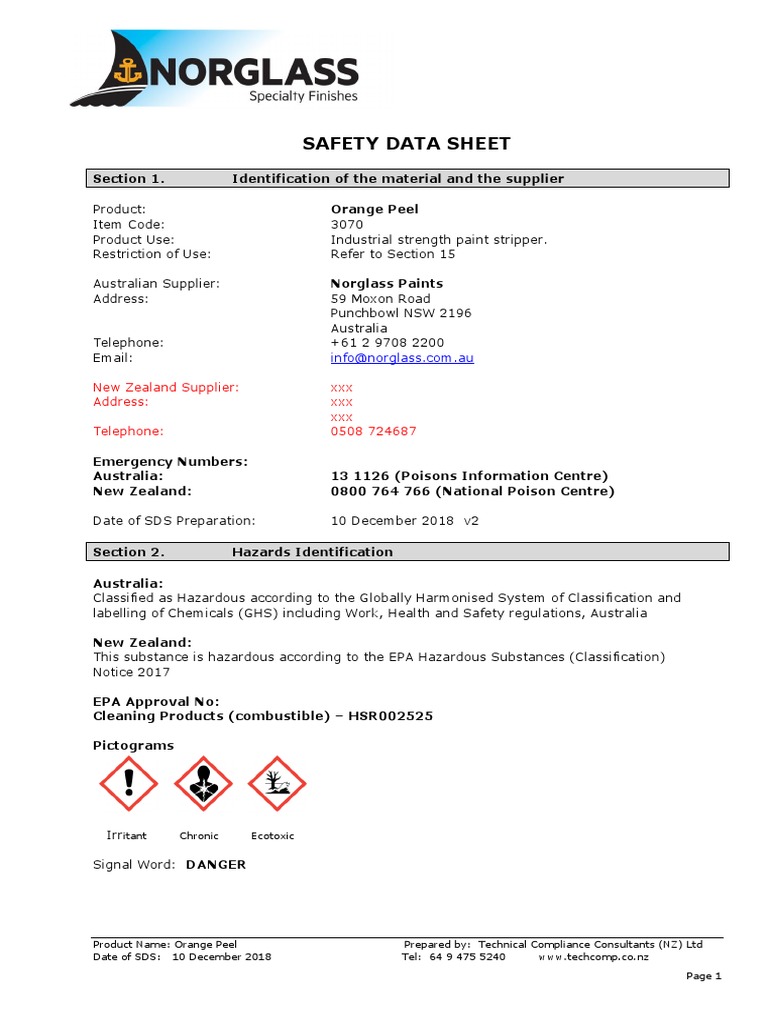 SDS - Orange Peel | PDF | Dangerous Goods | Fires