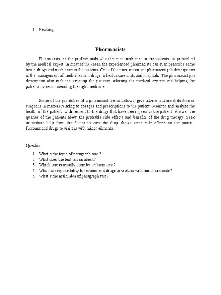 Task 1 | PDF | Pharmacy | Medical Prescription