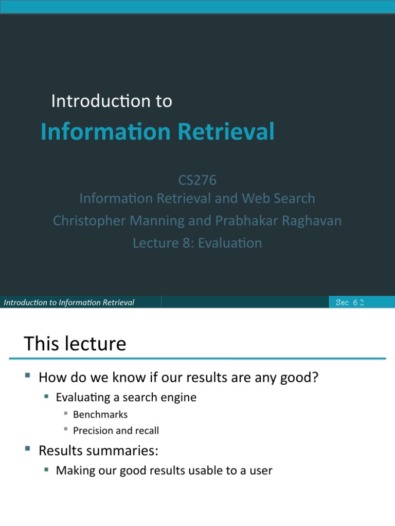 Precision and Recall in IR Evaluation | PDF | Information Retrieval ...