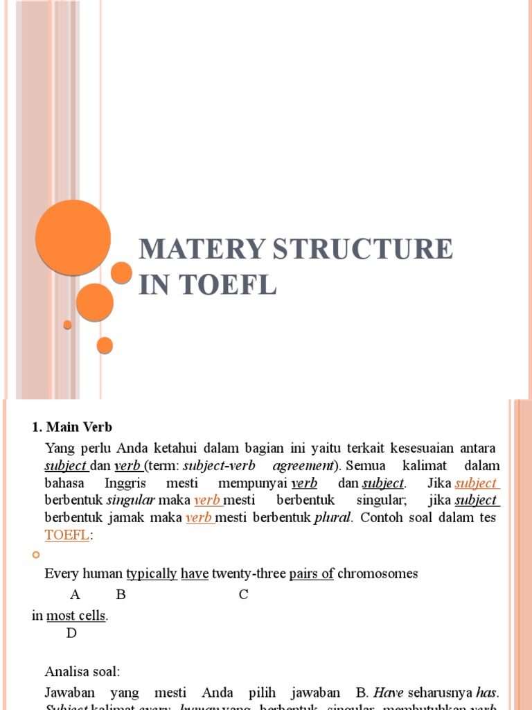 Matery Structure in TOEFL | PDF