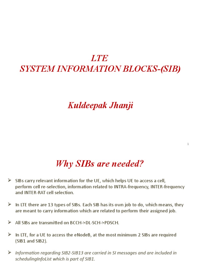 LTE SIB Messages Information | PDF | Telecommunications Engineering ...