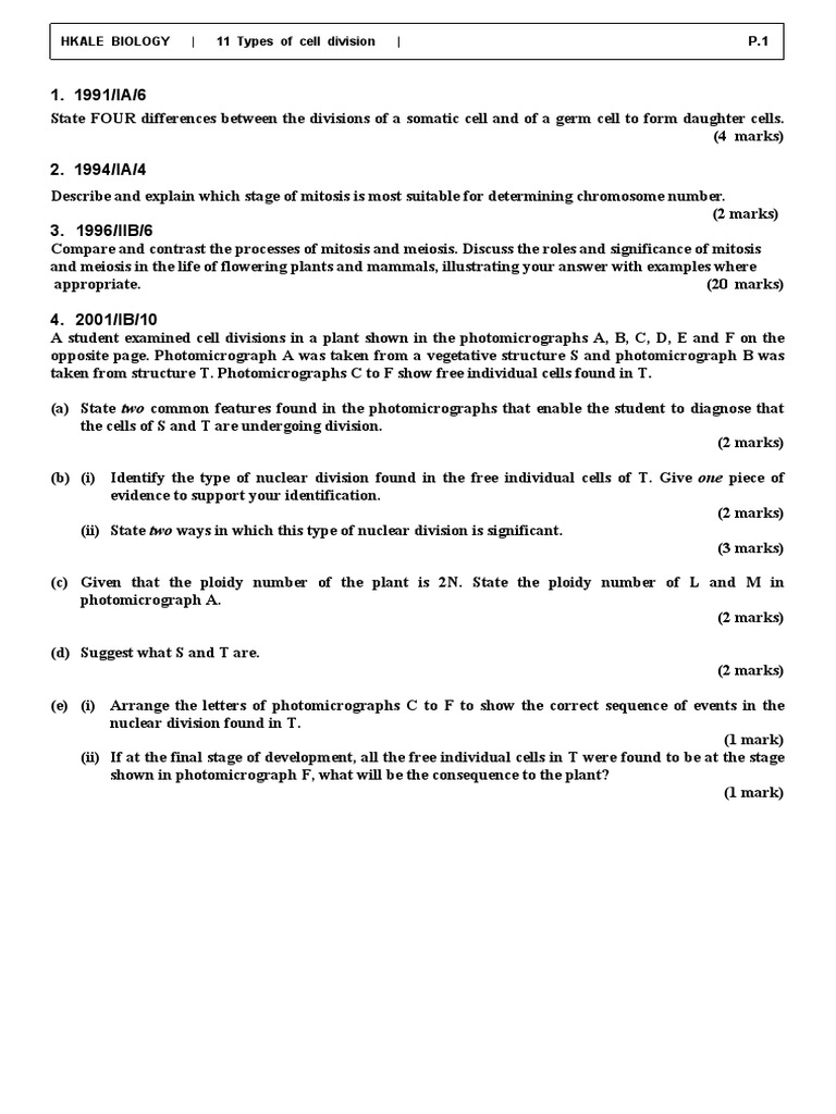 Chapter11 - Types of Cell Division | PDF | Ploidy | Mitosis
