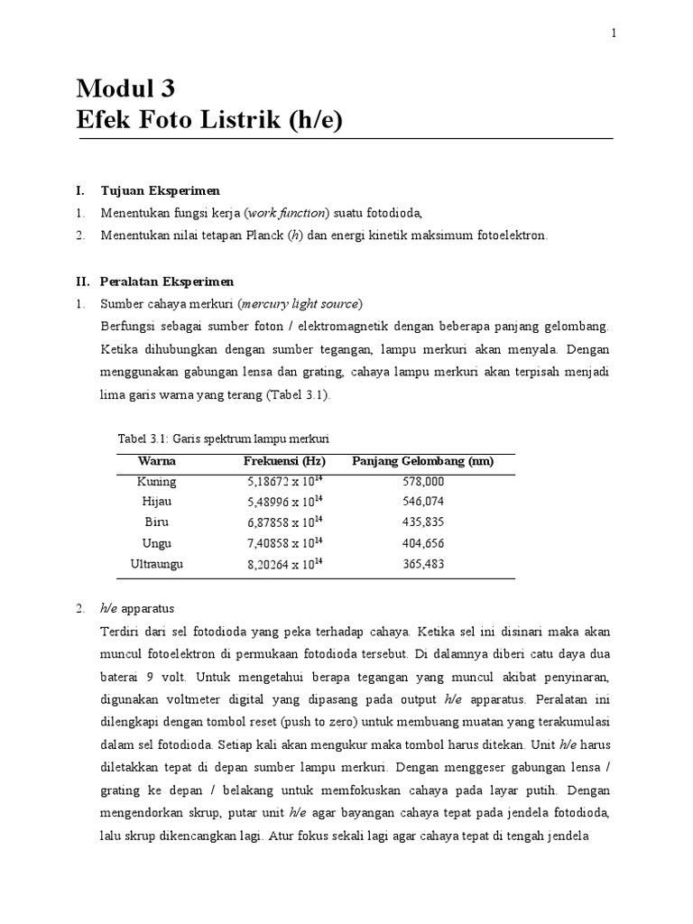 Modul Efek Fotolistrik - Edit | PDF