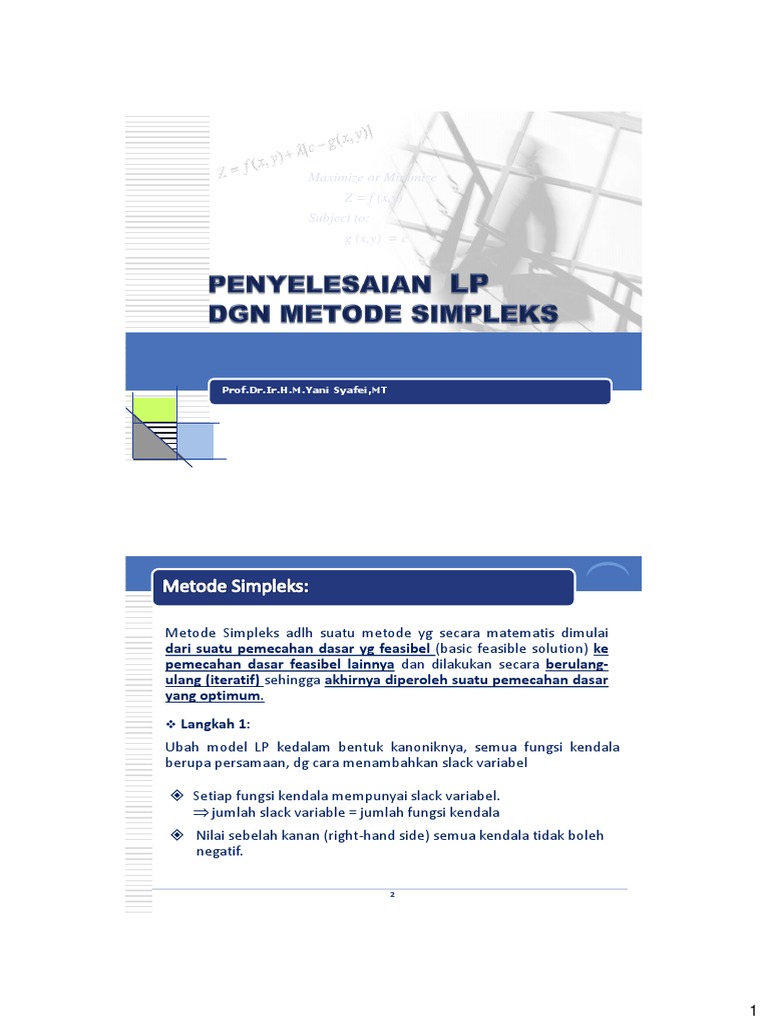 Analisis Metode Simpleks dalam LP | PDF